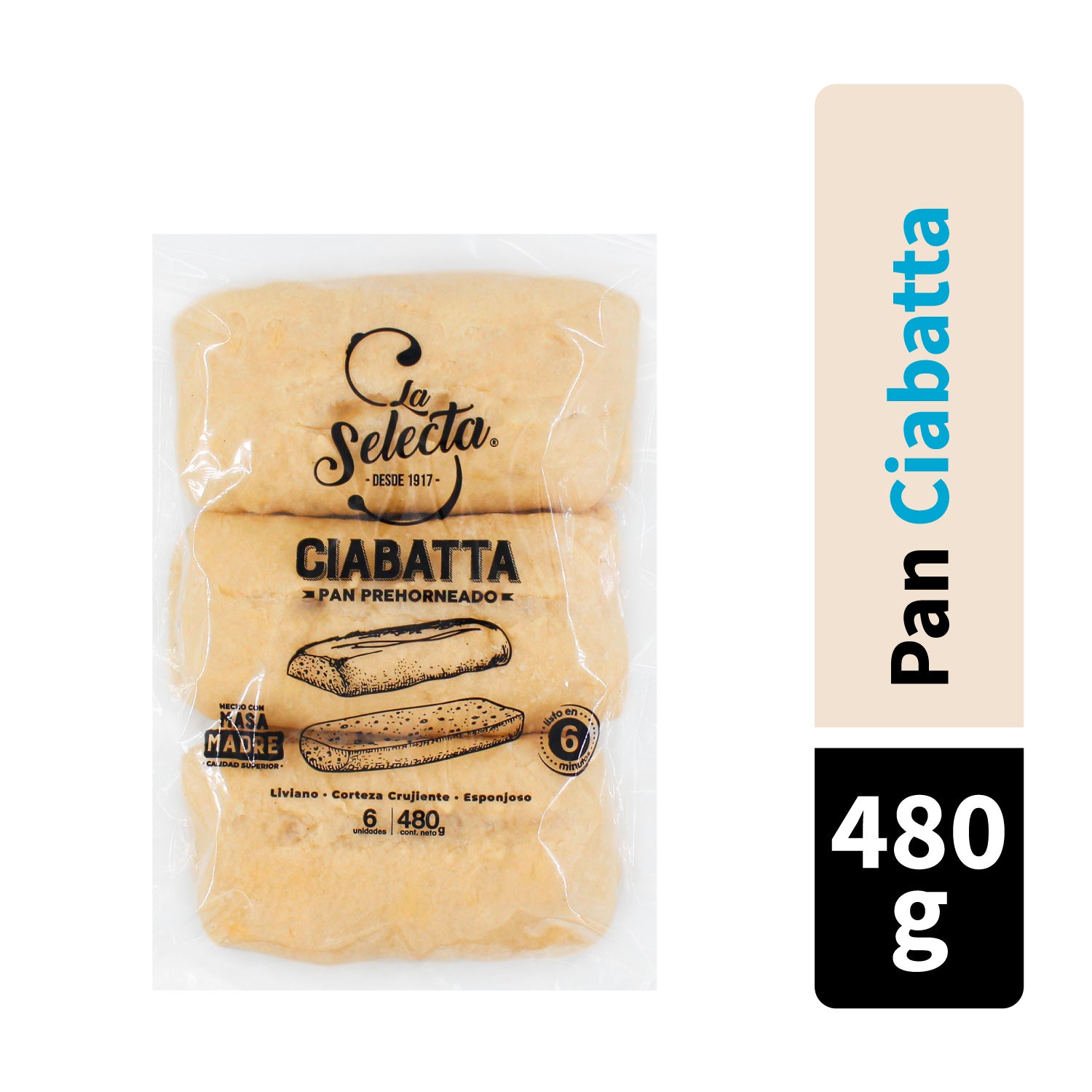 Ciabatta Rústica Pre Horneada 6 Unidades – La Selecta