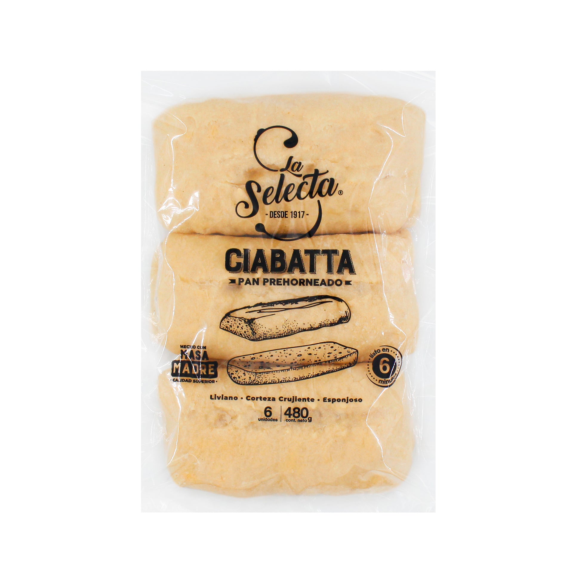 Ciabatta Rústica Pre Horneada 6 Unidades – La Selecta